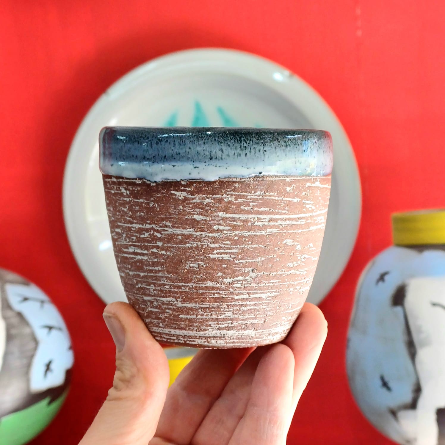 Tumbler - Terracotta & Black Nguni - Small - Richard Pullen's Studio